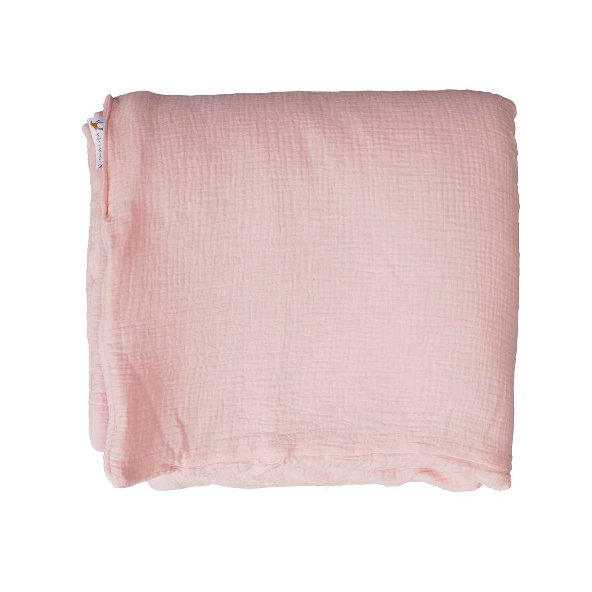 Couverture nomade gaze de coton rose - Loukapi couverture nomade